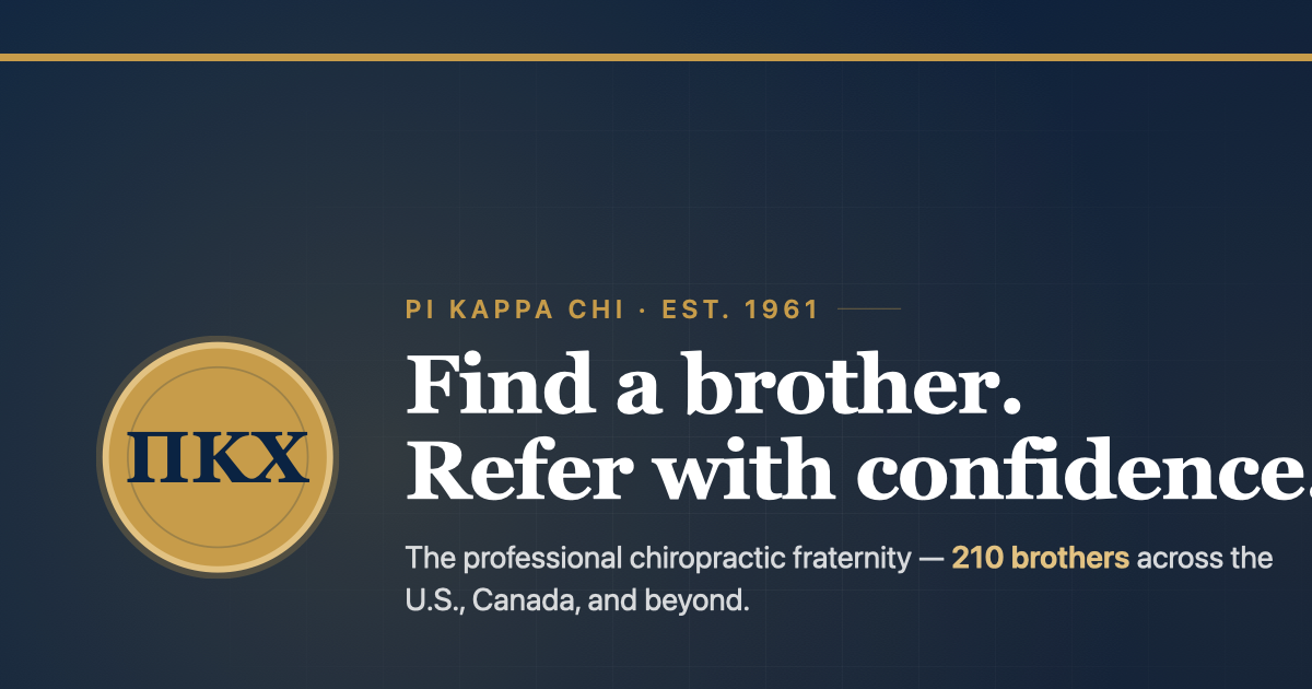 Pi Kappa Chi Brothers Directory — Find a PKC Chiropractor